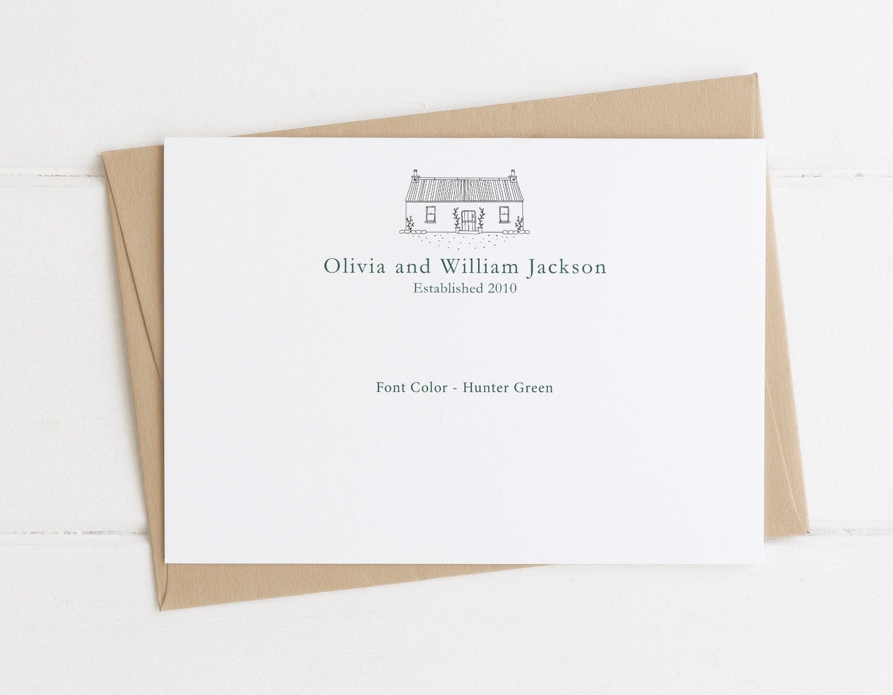 Personalized Family Note Cards: Illustrated House - Etsy