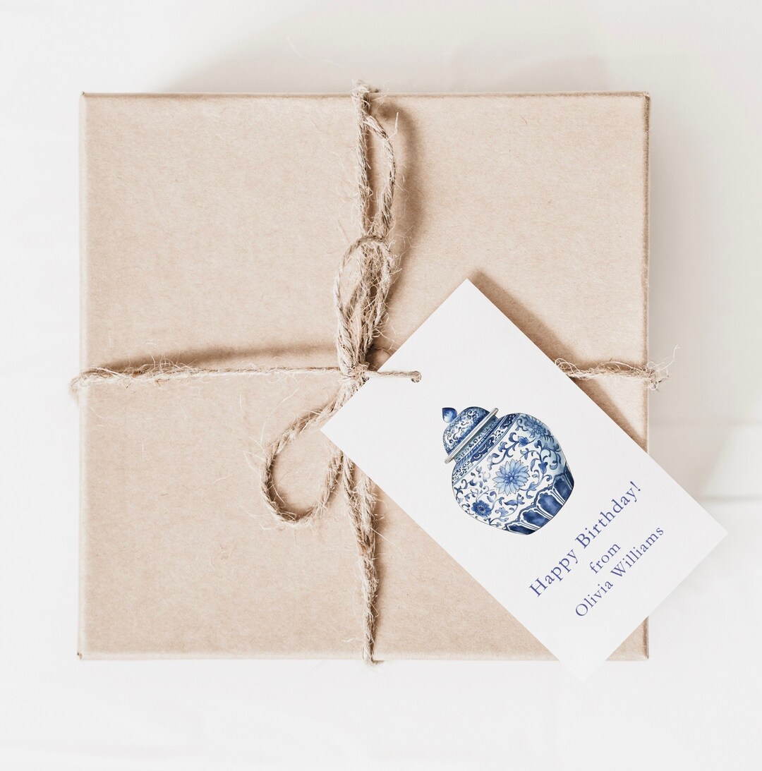 Chinoiserie Ginger Jar Gift Tags: Personalized Set of 10 - Etsy