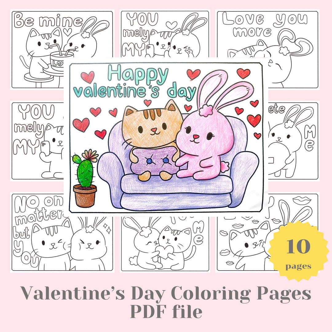 Kawaii Valentine’s Day Coloring Pages | 10 Cute Love Coloring Pages ...