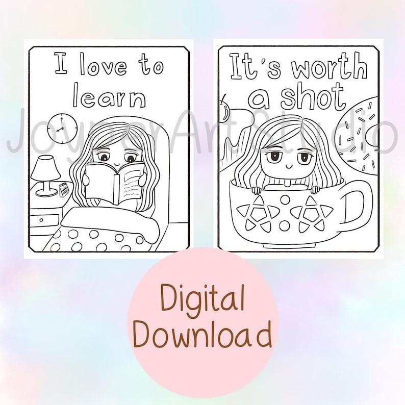 Motivational Coloring Pages: Positive Affirmations (PDF Pattern) - Etsy