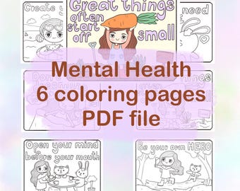 Positive Mental Health Coloring Pages, Coloring Pages for Teen and ...