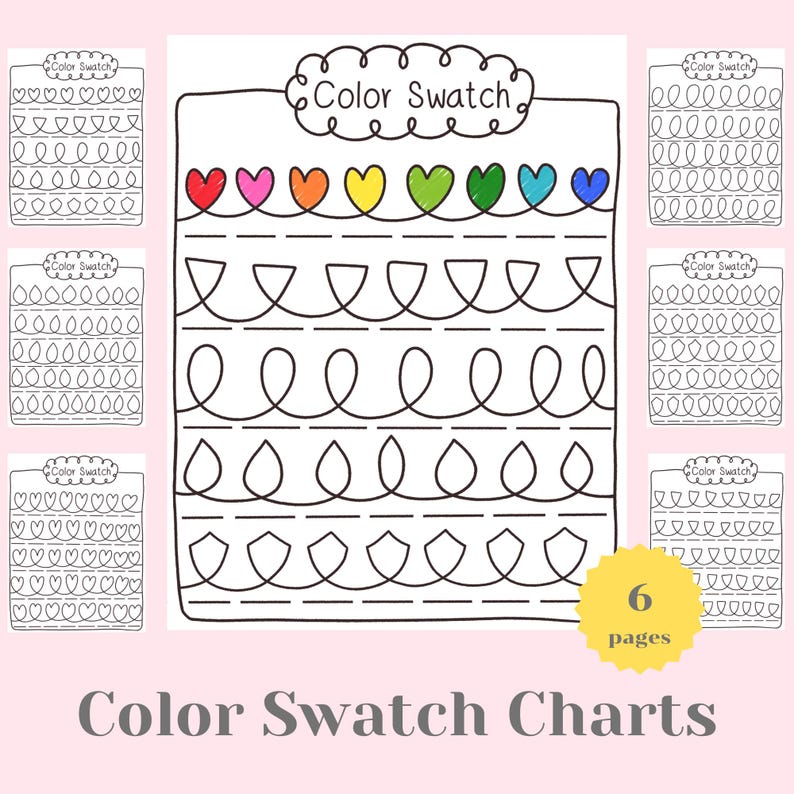 Color Swatch Chart Printable | Alcohol Marker Swatch Sheet | DIY Color ...