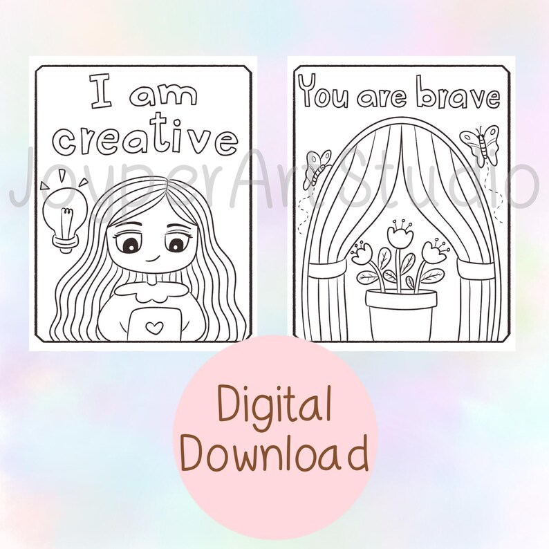 Motivational Coloring Pages: Positive Affirmations (PDF Pattern) - Etsy