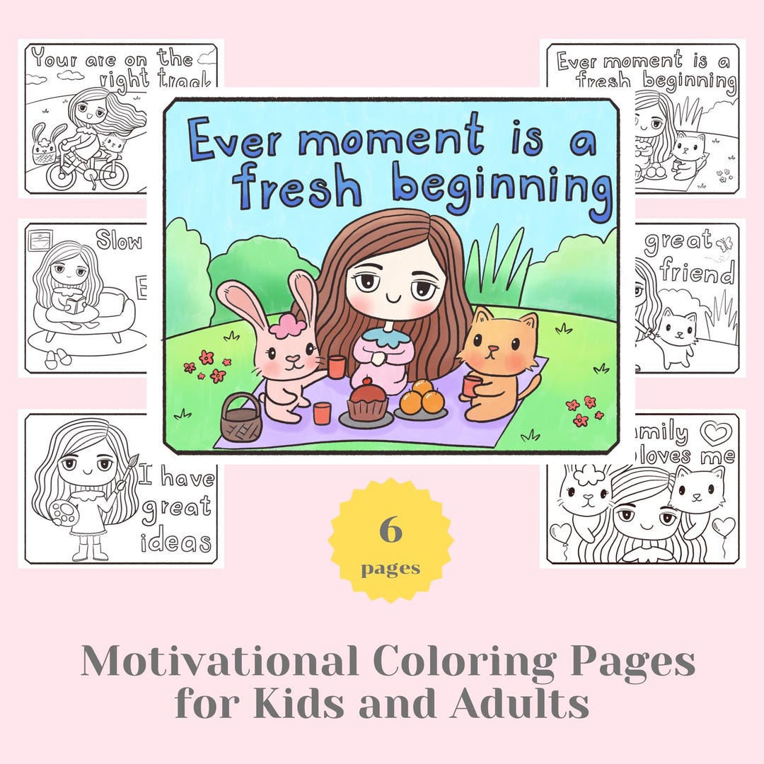Positive Affirmation Coloring Pages | Kids & Adults Self-esteem, Stress ...
