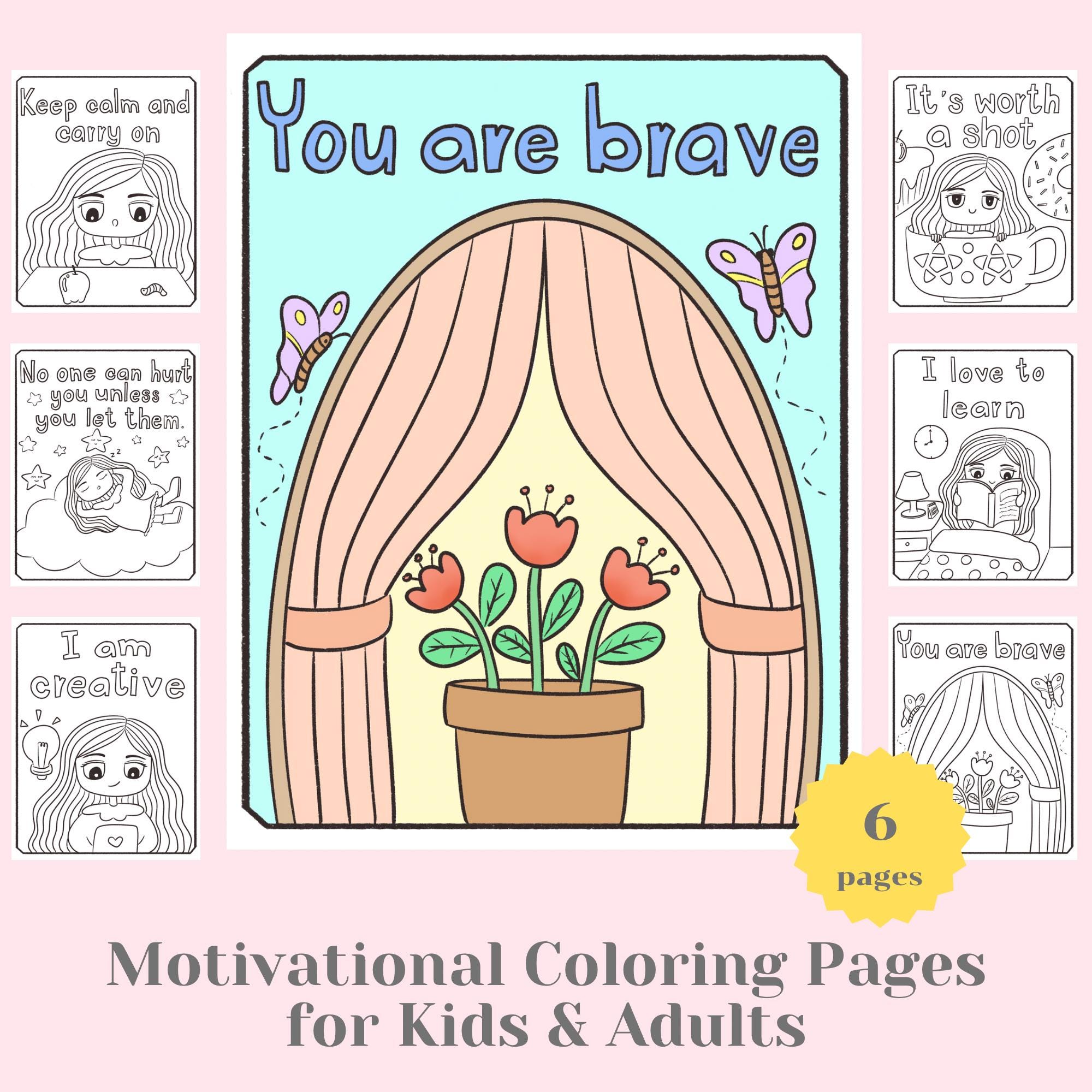 Motivational Coloring Pages: Positive Affirmations (PDF Pattern) - Etsy