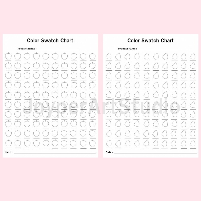 Cozy and Cute Swatch Charts, Printable Coloring Swatch Chart, Alcohol ...