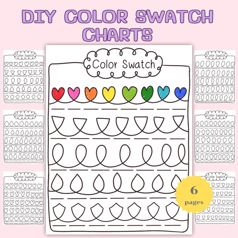Color Swatch Charts: DIY Coloring Palette (PDF Download) - Etsy