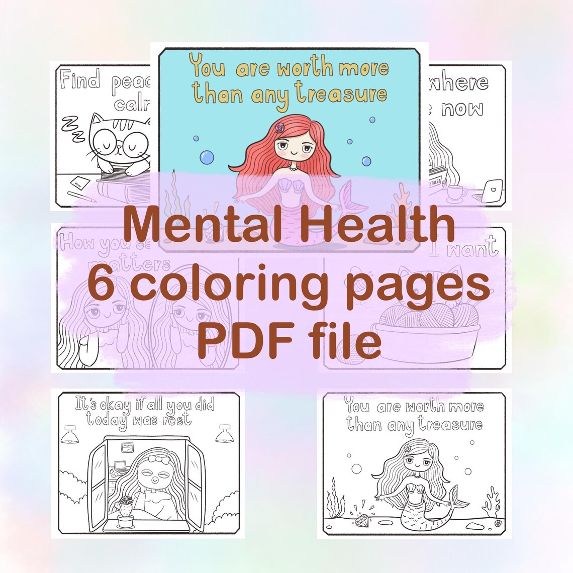 Positive Mental Health Coloring Pages, Coloring Pages for Teen and ...
