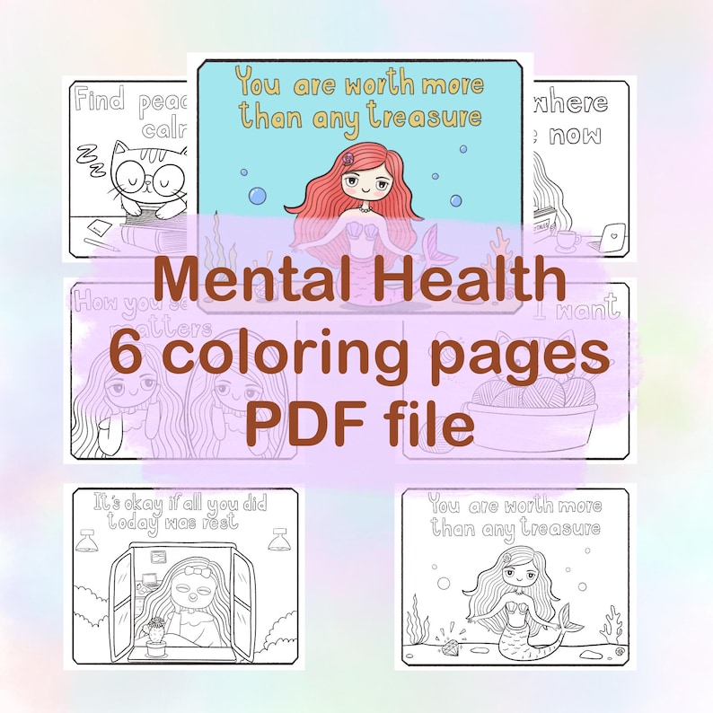 Positive Mental Health Coloring Pages, Coloring Pages for Teen and ...
