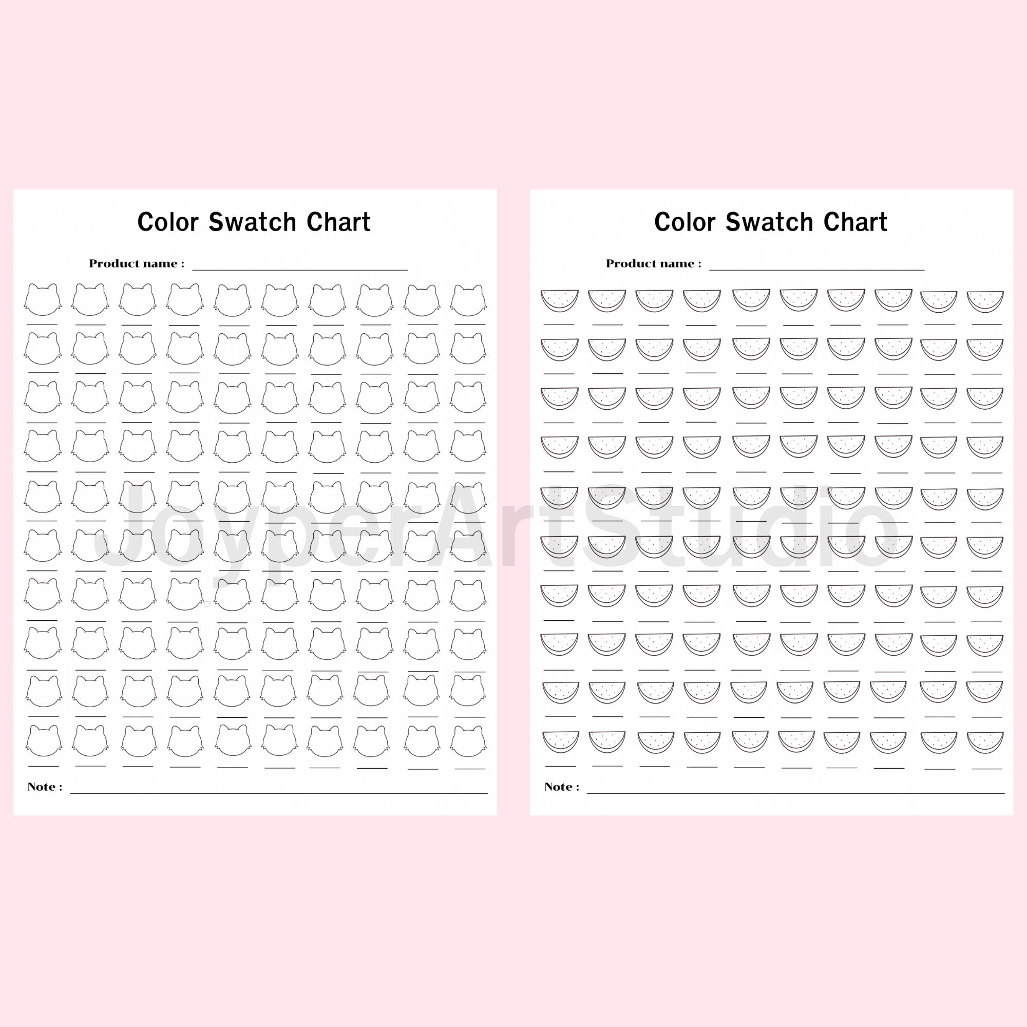 Printable Color Swatch Chart: Alcohol Marker Palette (PDF & JPEG) - Etsy