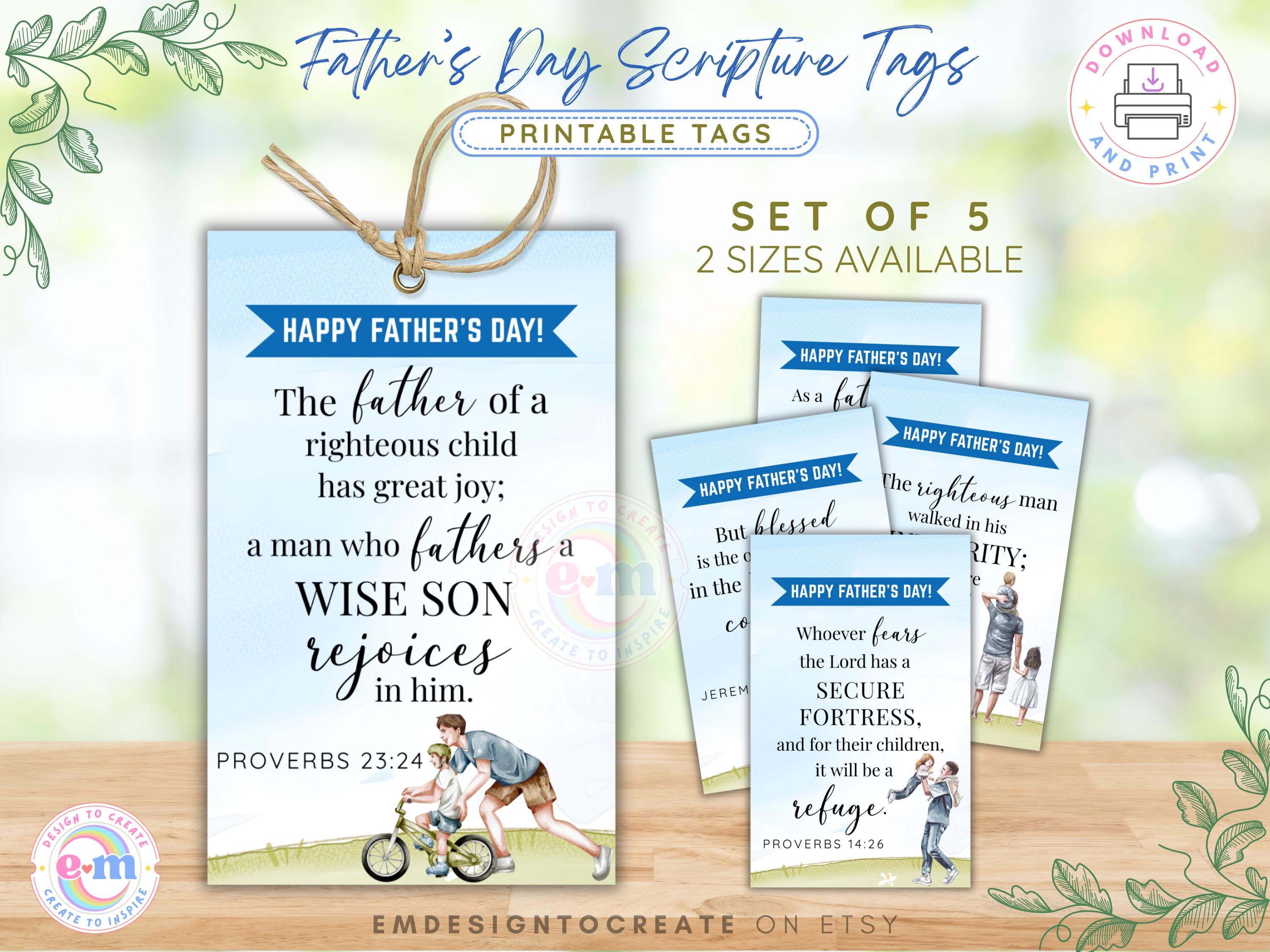 PRINTABLE Church Father's Day Gift Tags, Fathers Day Scripture Cards ...