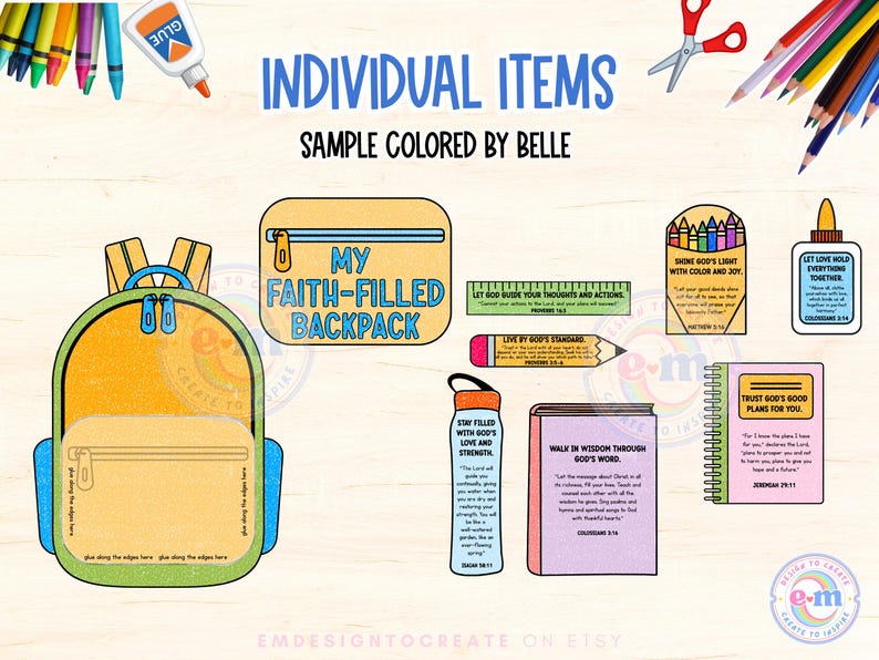 Back to School Bible Craft, Backpack Bible Lesson Craft for Kids ...