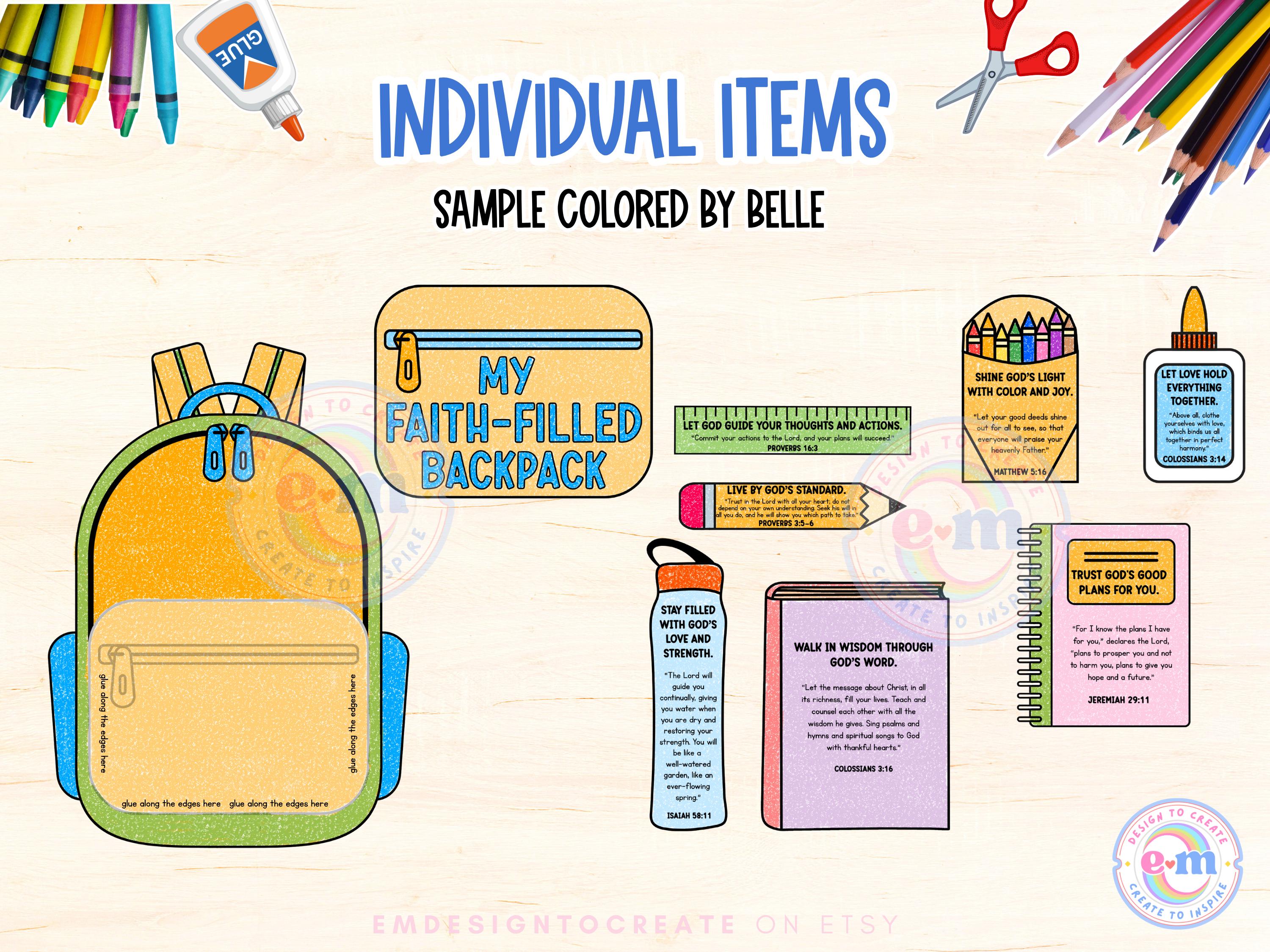 Back to School Bible Craft, Backpack Bible Lesson Craft for Kids ...