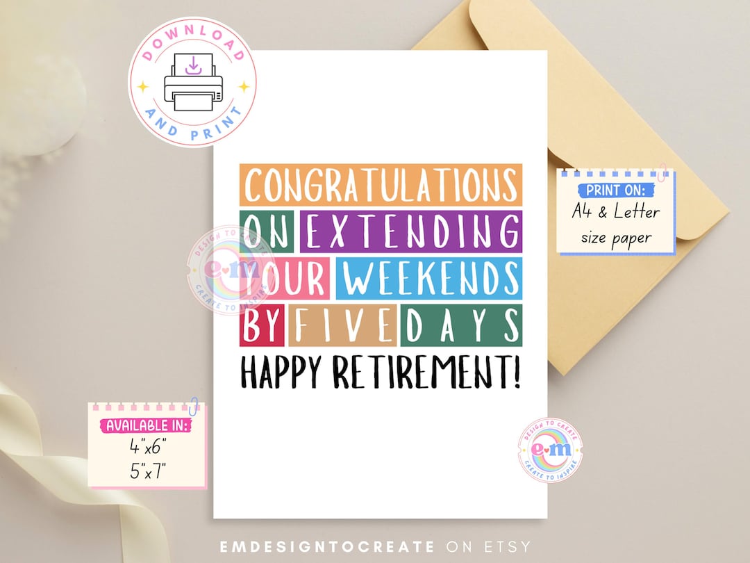 Printable Retirement Card, Funny Happy Retirement Gift, Congratulations ...