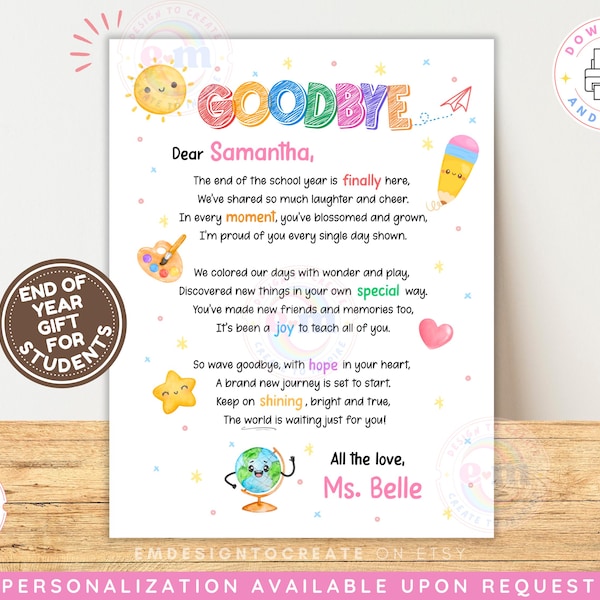 End of Year Poem - Etsy