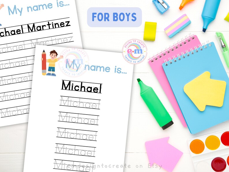 Name Tracing Worksheet, Custom Pre-k Handwriting Practice, Personalized ...