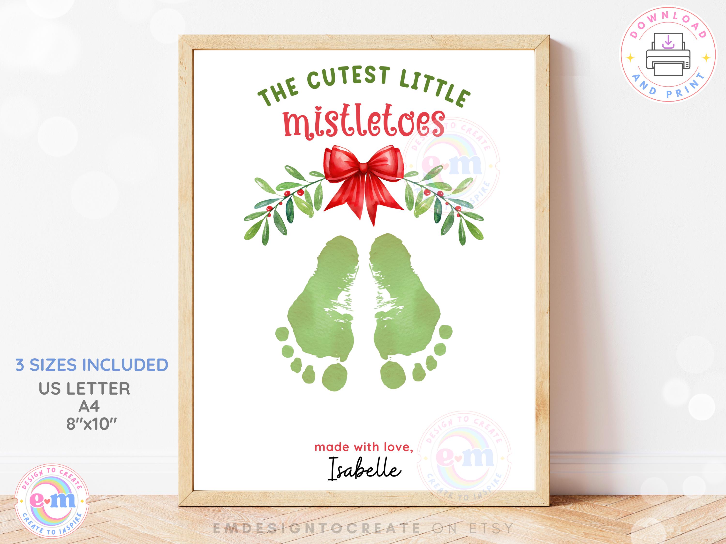 Mistletoes Christmas Footprint Craft Template, the Cutest Little ...