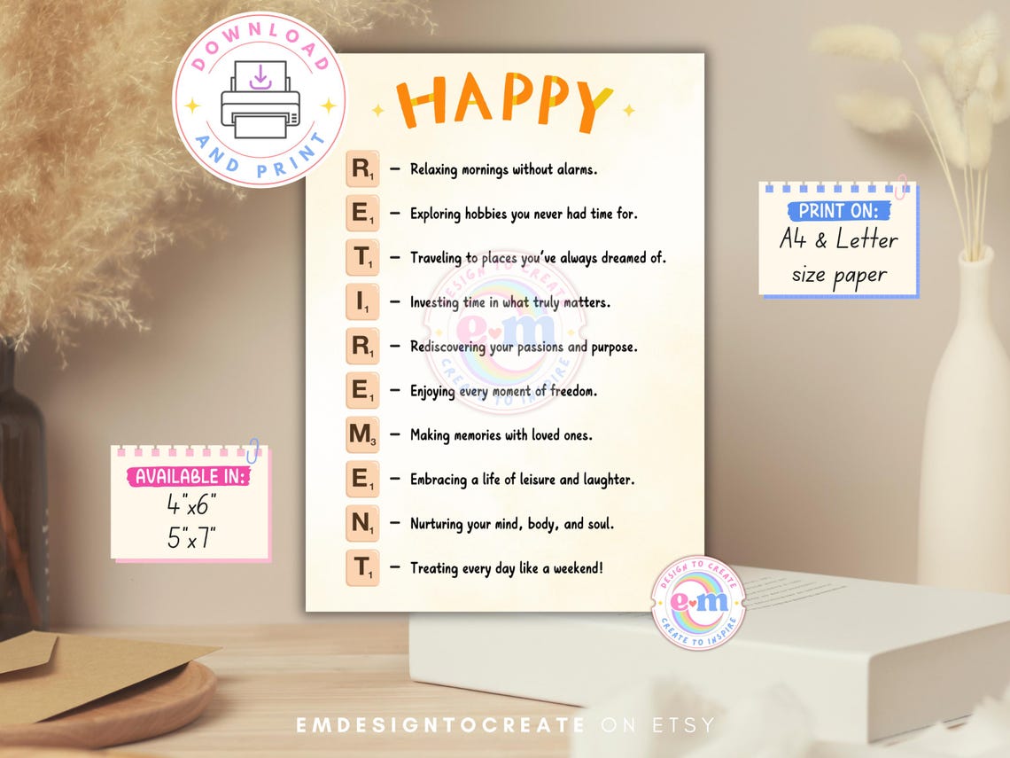 Printable Retirement Card Coworker, Happy Retirement Card, Good Luck on ...