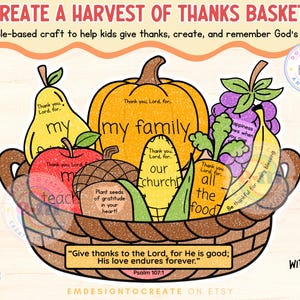 Fall Bible Craft for Kids, Harvest of Thanks Printable Bible Lesson ...