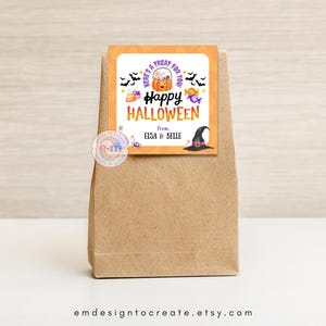 Editable Halloween Tags, Printable Trick or Treat Tag, Here's a Treat ...