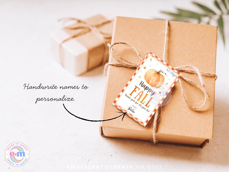 Happy Fall Gift Tags, Printable Teacher and Staff Appreciation Tags ...
