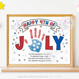4th of July Printable Handprint Craft for Kids, Happy 4th of July Poem ...