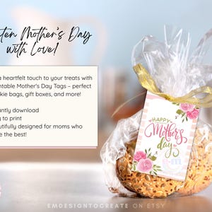 PRINTABLE Mother's Day Tags, Happy Mother's Day Gift Tag, Floral Mother ...