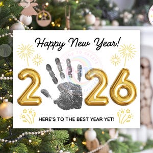 Happy New Year 2026 Handprint Craft, Printable Handprint Art Activity ...