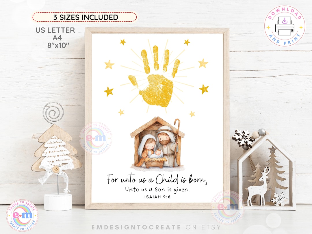 Nativity Handprint Craft, Christian Christmas Handprint Art Keepsake ...