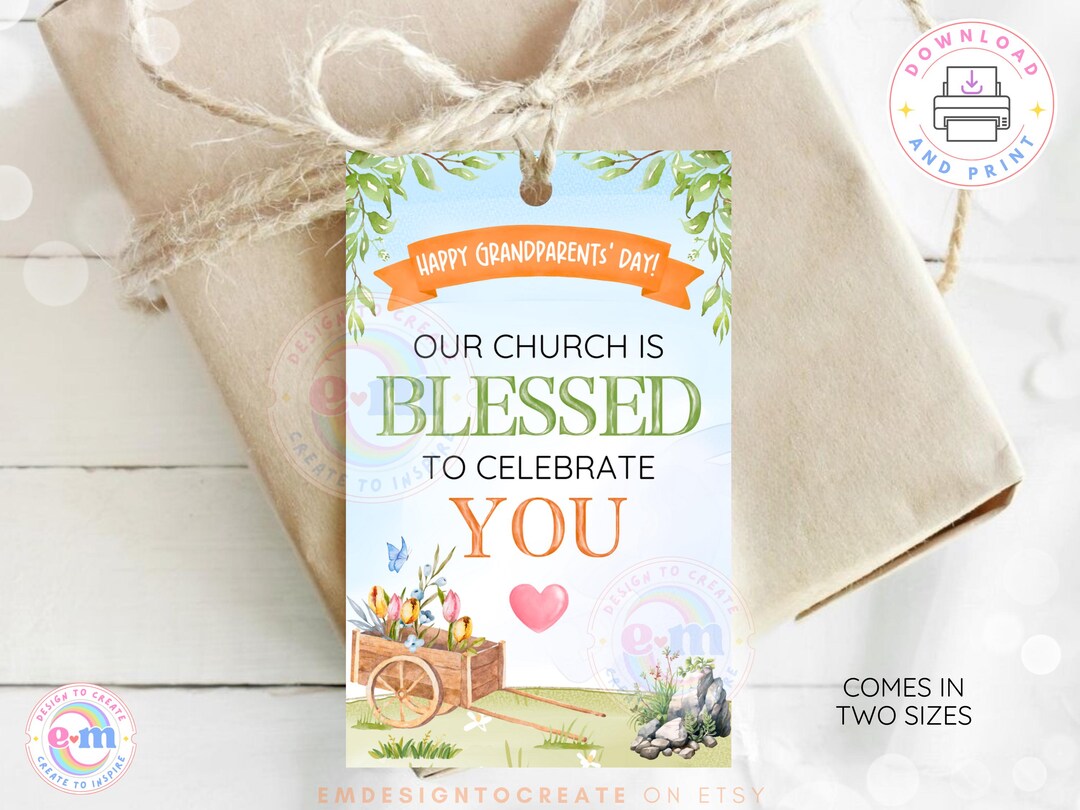Grandparents Day Church Gift Tags PRINTABLE, Grandparents Appreciation ...