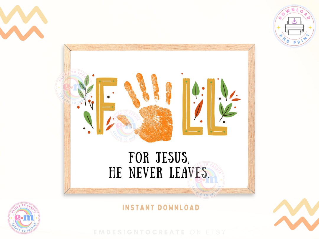 Fall for Jesus Handprint Craft for Kids, Printable Fall Bible Craft ...