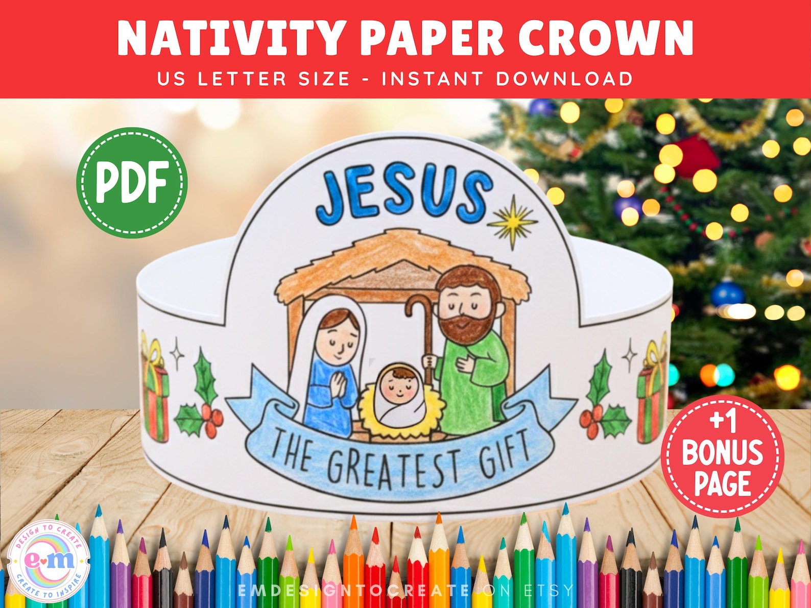 Jesus is the Greatest Gift Paper Crown | Nativity Kids Craft, Birth of ...