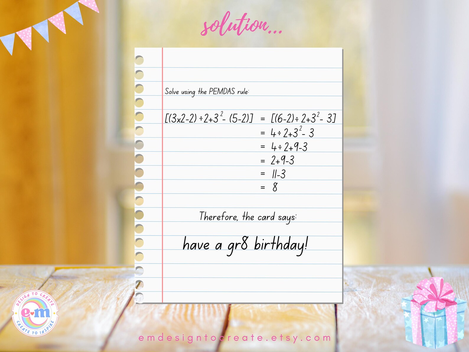 Math Birthday Card, Printable Funny Mathematics Lover Greeting Card ...