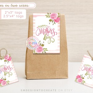 PRINTABLE Mother's Day Tags, Happy Mother's Day Gift Tag, Floral Mother ...