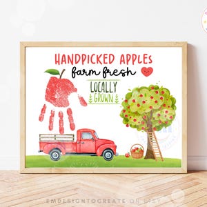 Apple Handprint Craft for Kids, Printable Fall Handprint Art for Baby ...