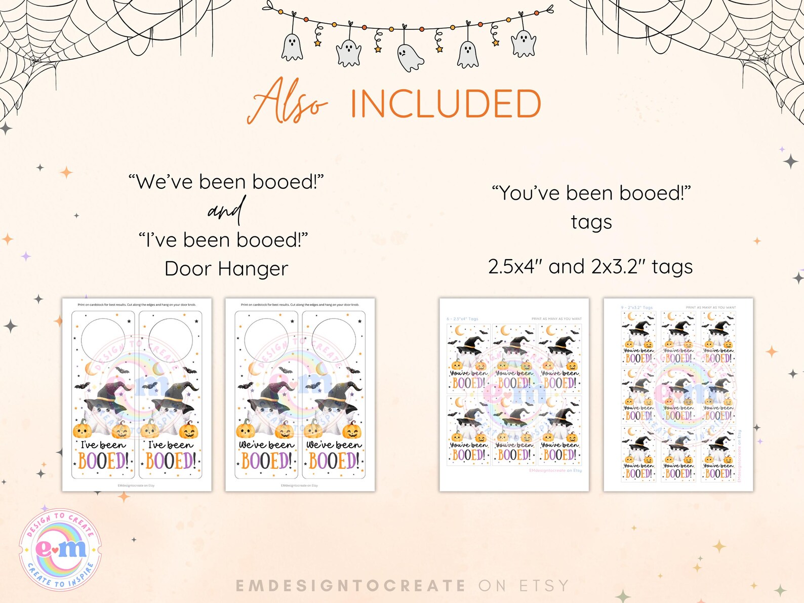 You've Been Booed PRINTABLE Set - Halloween Signs, Gift Tags - Instant ...