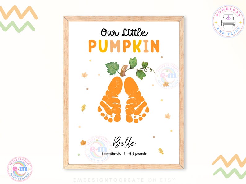Pumpkin Footprint Craft for Baby, Our Little Pumpkin Footprint Art ...