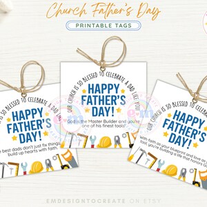 PRINTABLE Church Father's Day Gift Tags, Happy Fathers Day Tags for ...