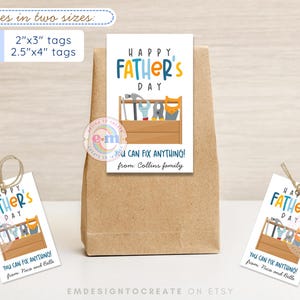 PRINTABLE Father's Day Tags, Happy Father's Day Gift Tag, Customized ...