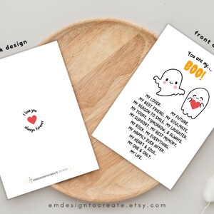You Are My Boo Card, Printable Sweet Halloween Ghost Card, Happy ...
