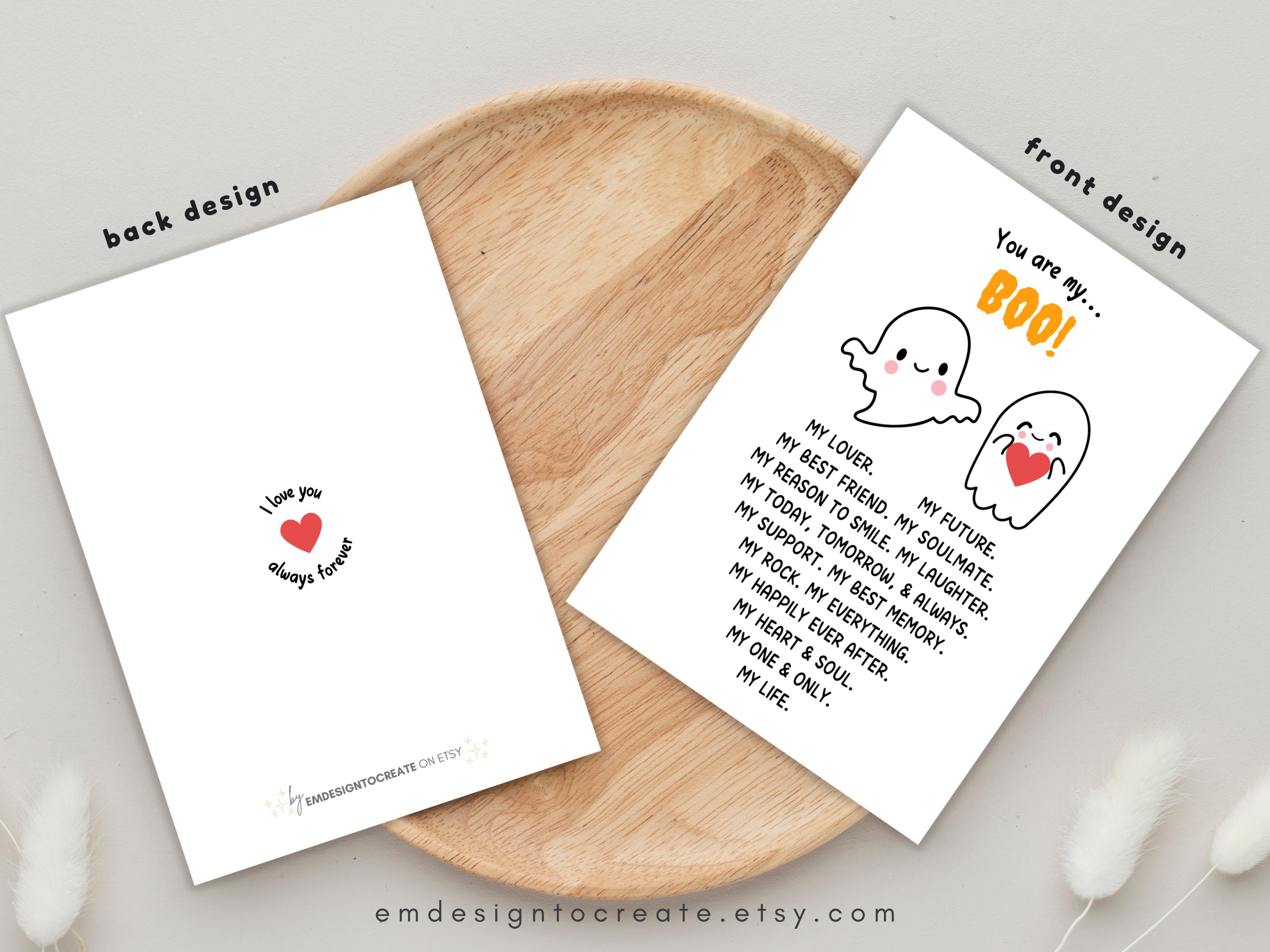 You Are My Boo Card, Printable Sweet Halloween Ghost Card, Happy ...