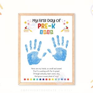 My First Day of Pre-k Handprint Art, PRINTABLE First Day of School 2025 ...