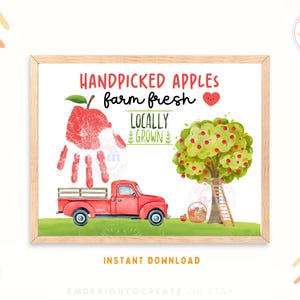 Apple Handprint Craft for Kids, Printable Fall Handprint Art for Baby ...