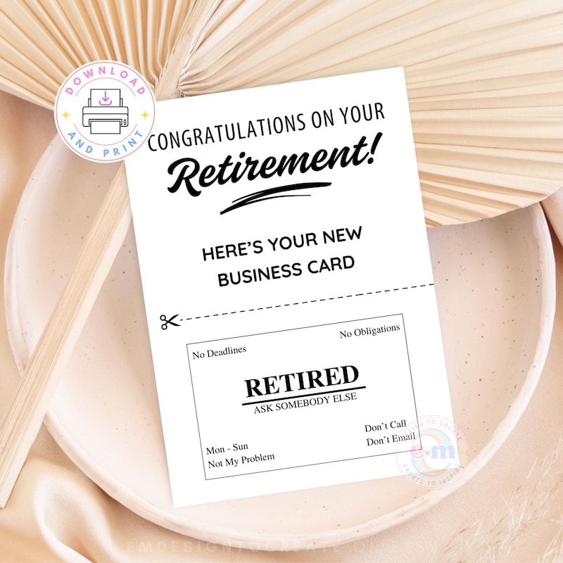 Retirement Business Cards - Etsy