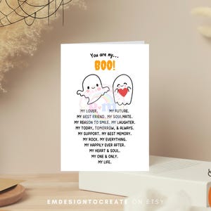 You Are My Boo Card, Printable Sweet Halloween Ghost Card, Happy ...