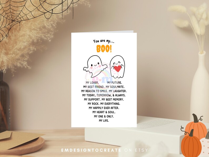 You Are My Boo Card, Printable Sweet Halloween Ghost Card, Happy ...