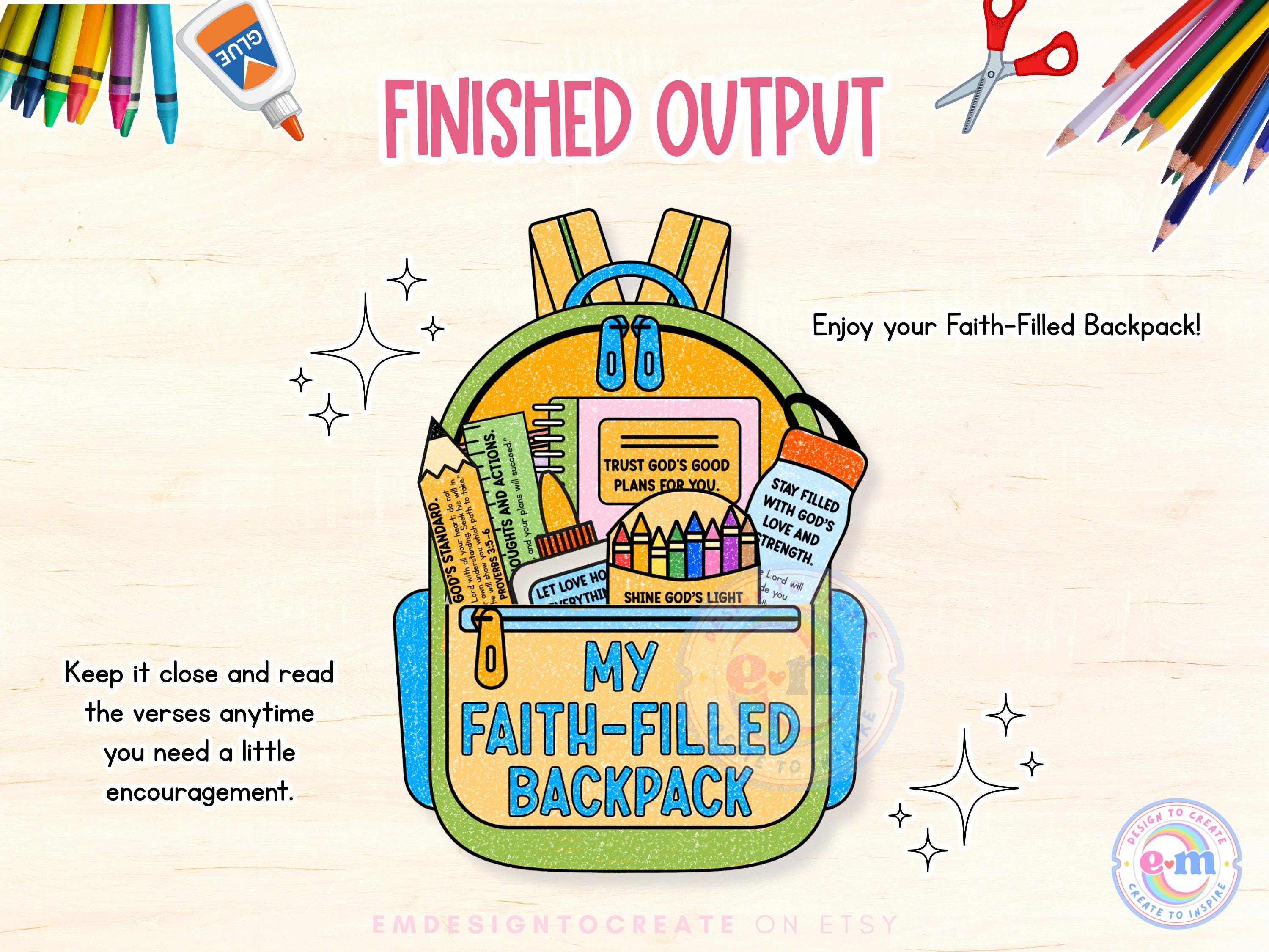 Back to School Bible Craft, Backpack Bible Lesson Craft for Kids ...