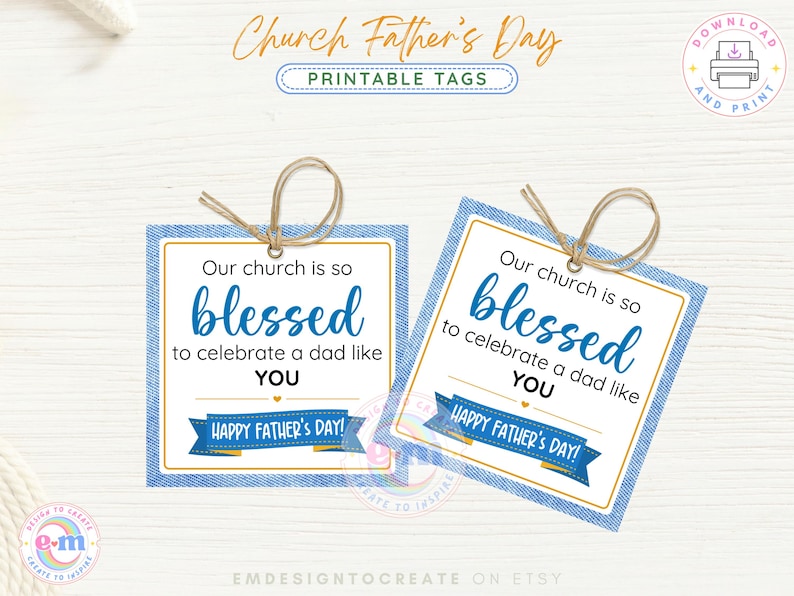 Church Father's Day Tags, PRINTABLE Father's Day Tags for Church, Gifts ...