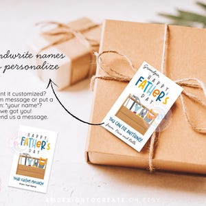 PRINTABLE Father's Day Tags, Happy Father's Day Gift Tag, Customized ...