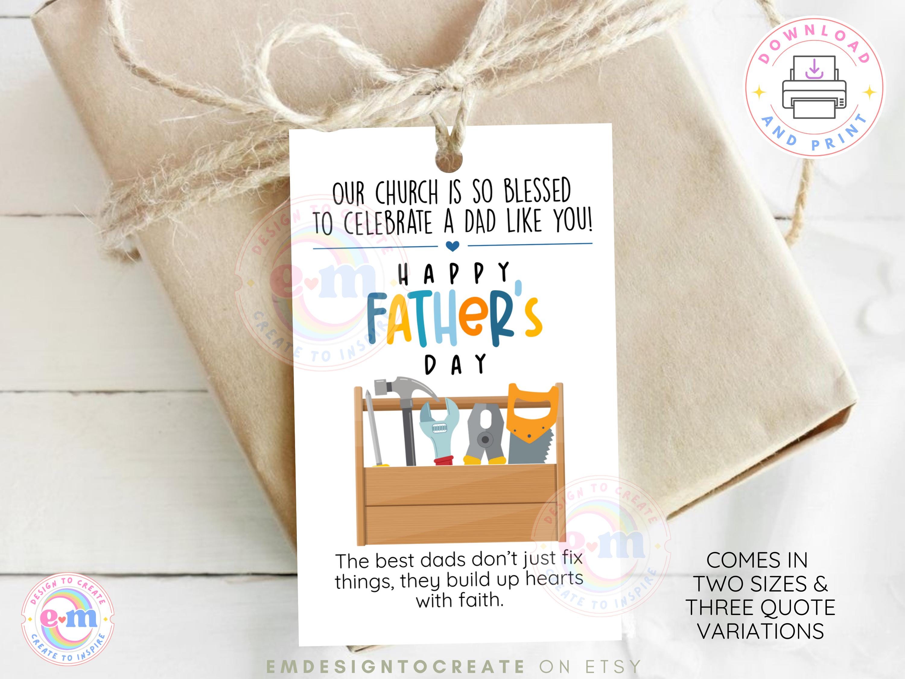 PRINTABLE Church Father's Day Gift Tags, Happy Fathers Day Tags for ...